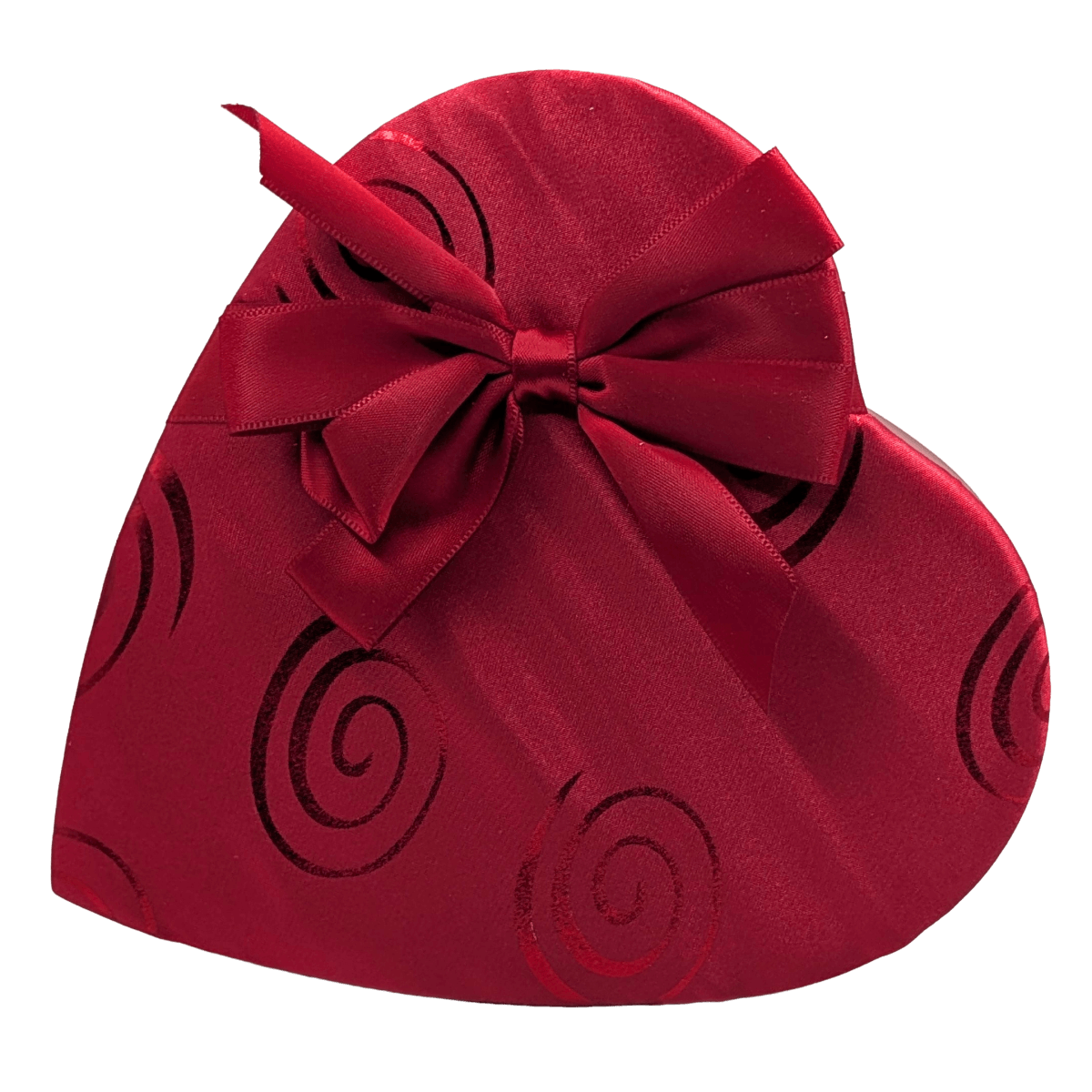 Red Swirl Gourmet Chocolates Heart Box 8 oz – Pearls Candy & Nuts NH