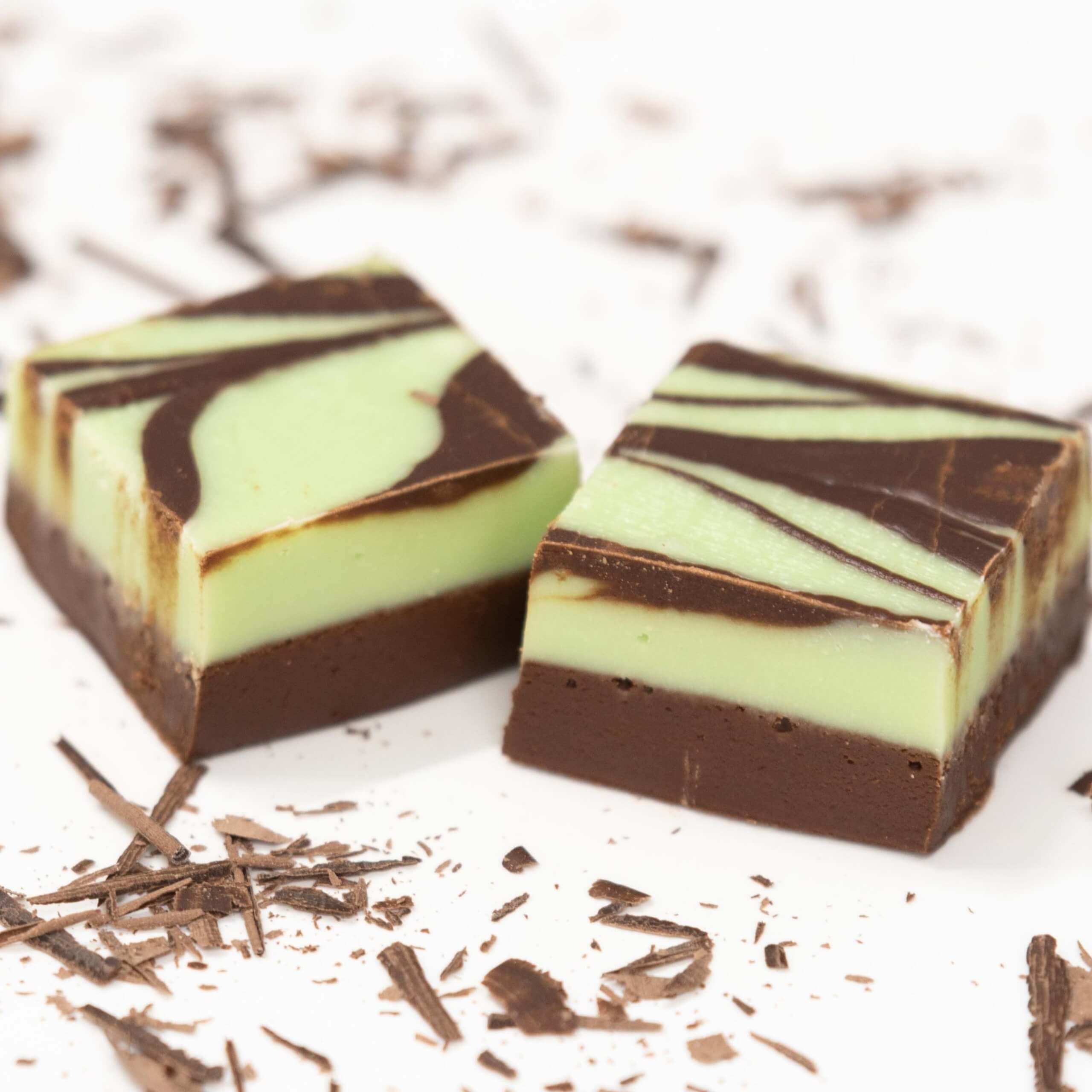 Mint Chocolate Swirl Fudge 8 oz – Pearls Candy & Nuts NH