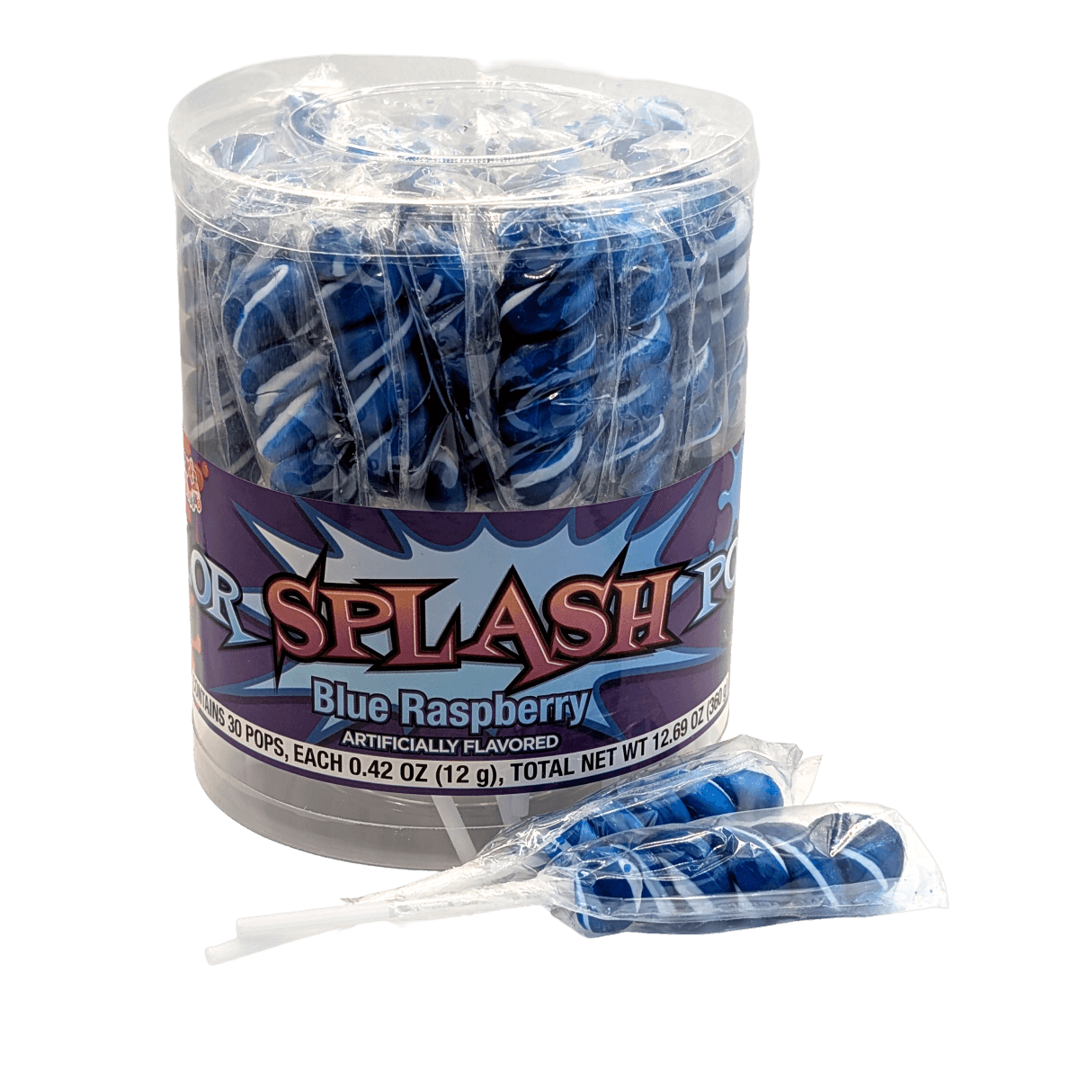 Color Splash Pops Royal Blue Blue Raspberry – Pearls Candy & Nuts NH