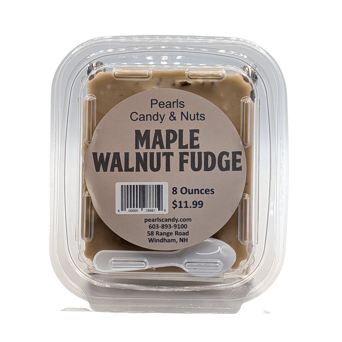 Maple Walnut Fudge Tub 8 oz – Pearls Candy & Nuts NH